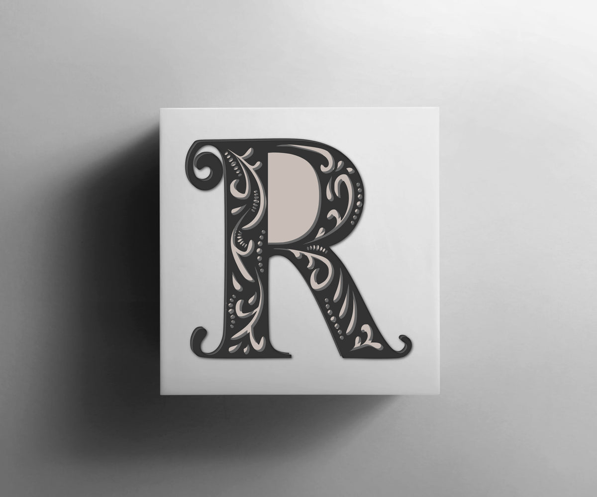 Mandala 3 Layered Letter R (SVG, DXF, EPS, PNG) – Craft Room Time